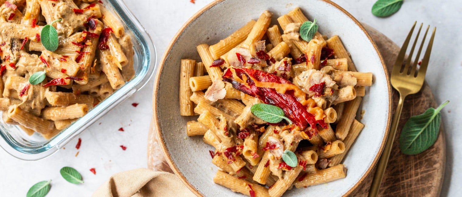 Maccheroni mit Maroni-Steinpilz-Creme